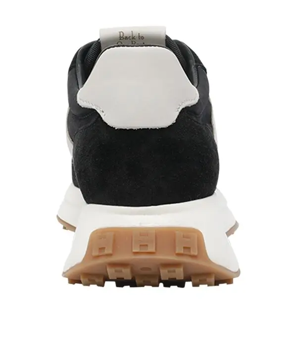 Hogan Logo Patch Lace-up Sneakers - Black