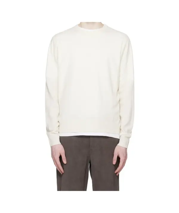 ENTIRE STUDIOS White Knit Crewneck Sweater - Bone