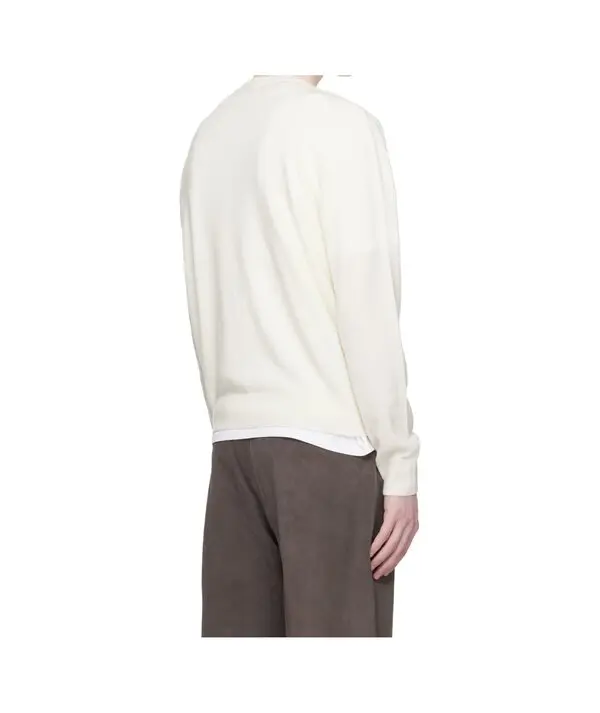 ENTIRE STUDIOS White Knit Crewneck Sweater - Bone