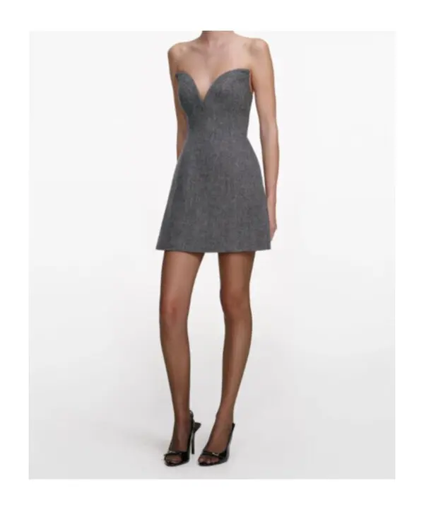SELF-PORTRAIT Plunging Off-shoulder Mini Dress