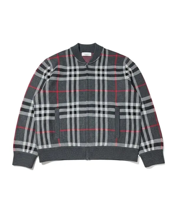 Burberry Wool Plaid Zip-up Jacket