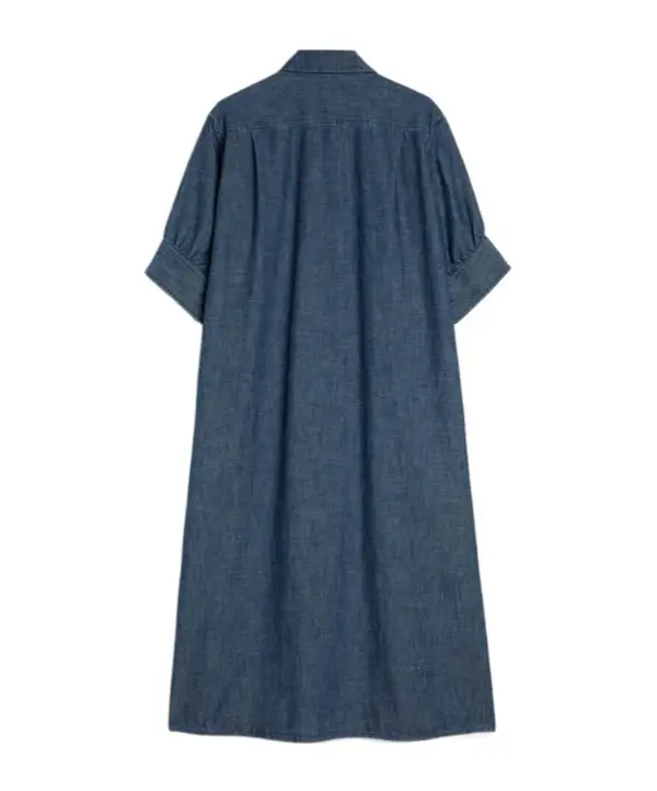 JIL SANDER Chambray Shirt Dress With Button Closure And Side Slits