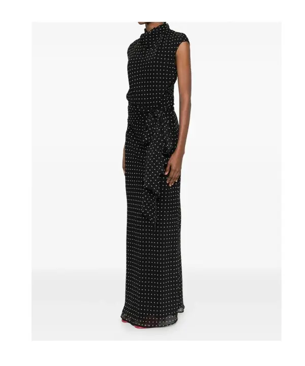 ROTATE BY BIRGER CHRISTENSEN Sleeveless Polka Dot Maxi Dress