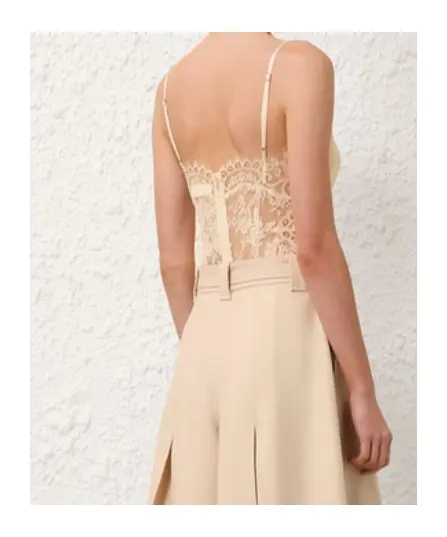 Zimmermann Lace Teddy Bodysuit - Cream