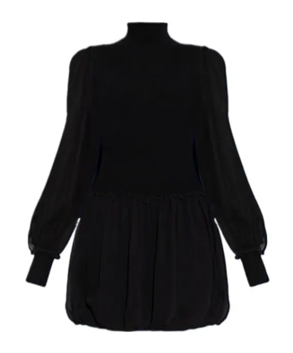 FRAME Sheer-sleeve Mini Dress