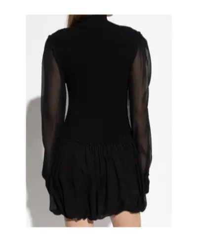FRAME Sheer-sleeve Mini Dress