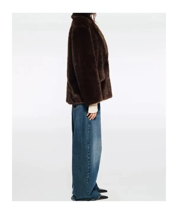 STAND STUDIO Evyn Single-breasted Faux Fur Jacket