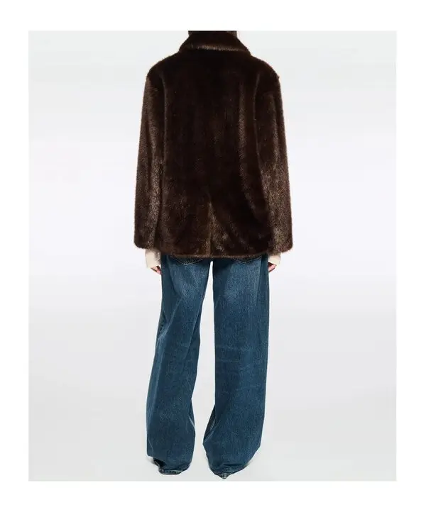 STAND STUDIO Evyn Single-breasted Faux Fur Jacket