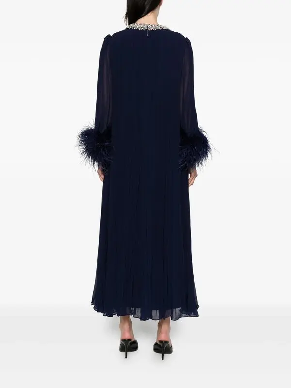 SELF-PORTRAIT Chiffon Feather Midi Dress