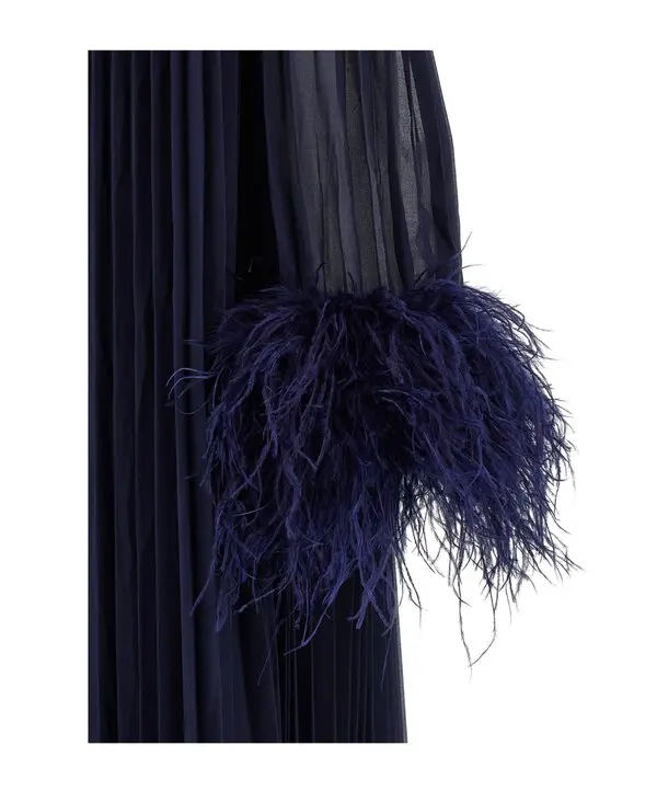 SELF-PORTRAIT Chiffon Feather Midi Dress