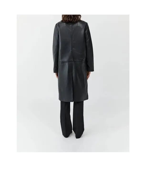 ST. AGNI Magnetic Snap Leather Jacket