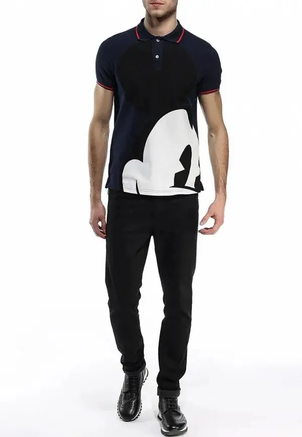 Iceberg Printed Polo Shirt - Black