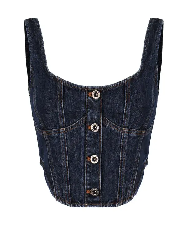 SELF-PORTRAIT Wide Strap Corset Top - No