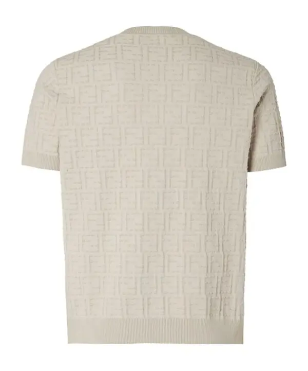 Fendi Ff Selleria Monogram Knitted Sweater - Light Gray