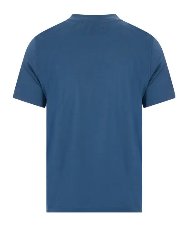 Kiton Logo Embroidered Crew-neck T-shirt - Blue