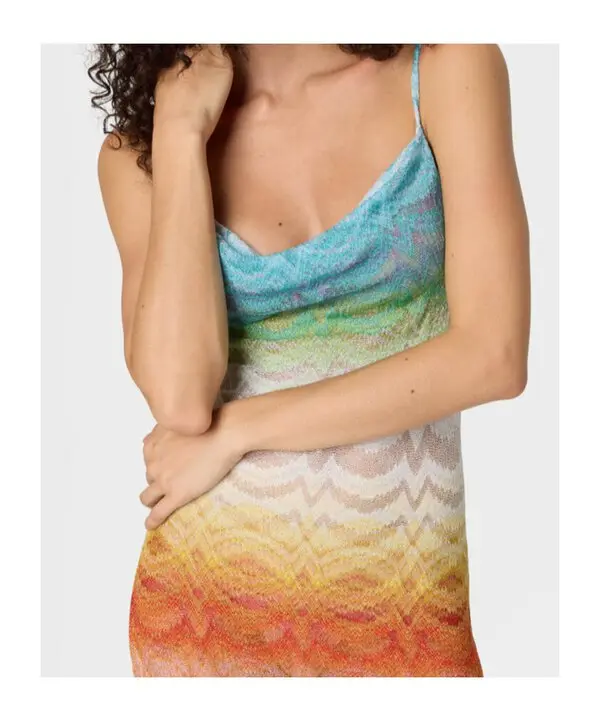 Missoni Shaded Lamé Long Cover-up Dress - White