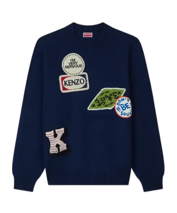 Kenzo Patch Crewneck Jumper - Navy Blue