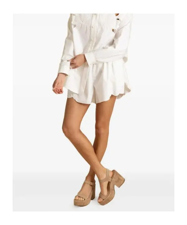 Zimmermann Drawstring Shorts With Embroidered Details - Ivory