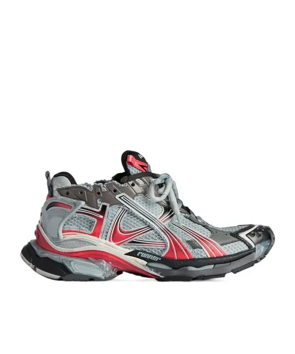 Balenciaga Runner Lace-up Sneakers - Gray/red/black