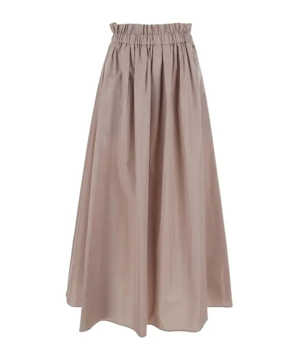 Herno A-line Midi Skirt With Elasticated Waistband - Nude