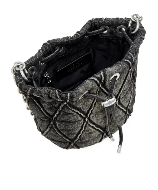 DIESEL® Small Charm-d Quilted Chain Bucket Bag