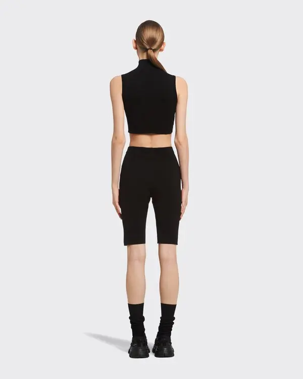Prada Ribbed Viscose And Wool Bermuda Shorts