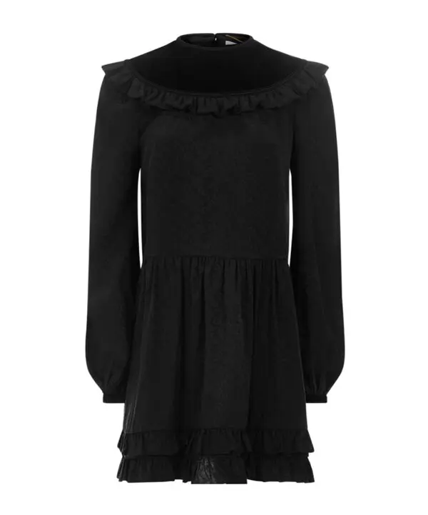 Saint Laurent Long-sleeved Ruffled Dress