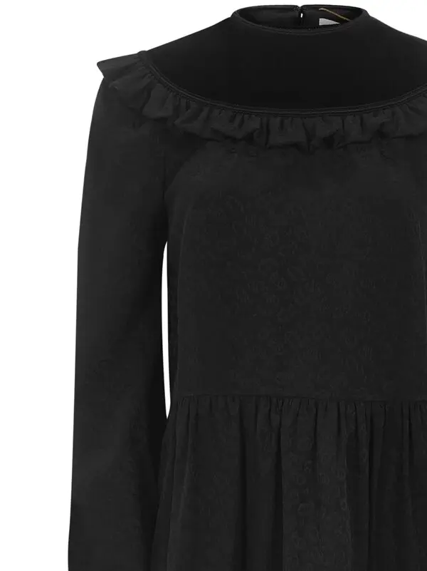 Saint Laurent Long-sleeved Ruffled Dress
