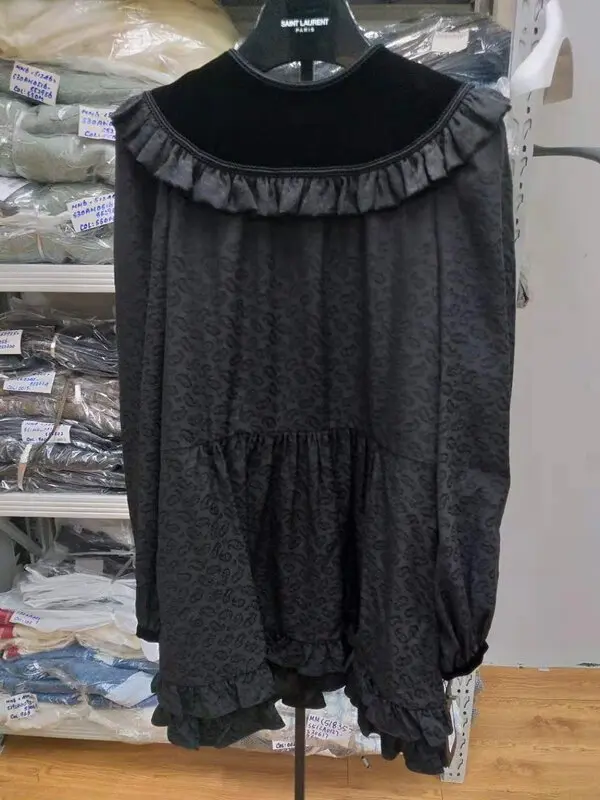 Saint Laurent Long-sleeved Ruffled Dress