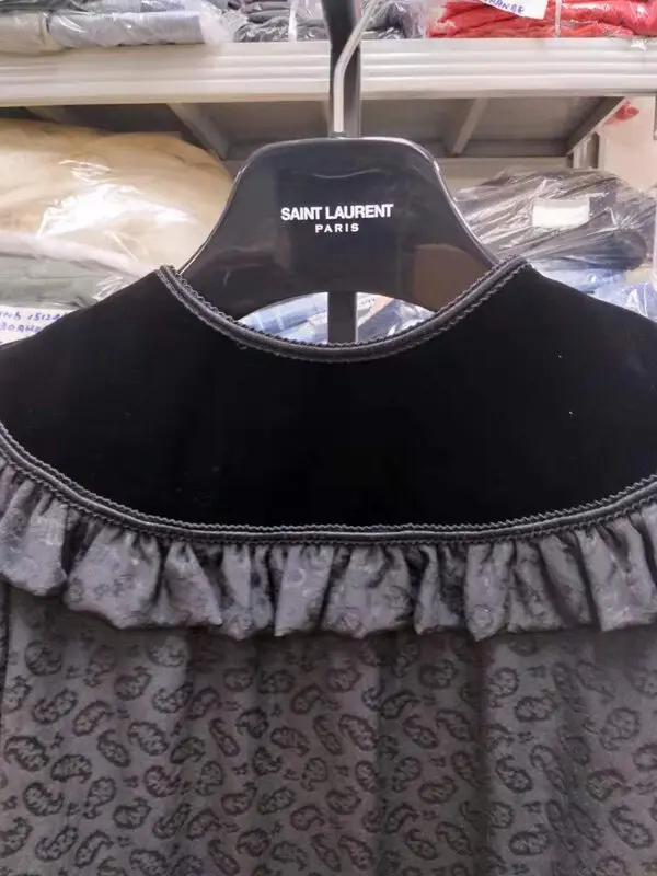 Saint Laurent Long-sleeved Ruffled Dress