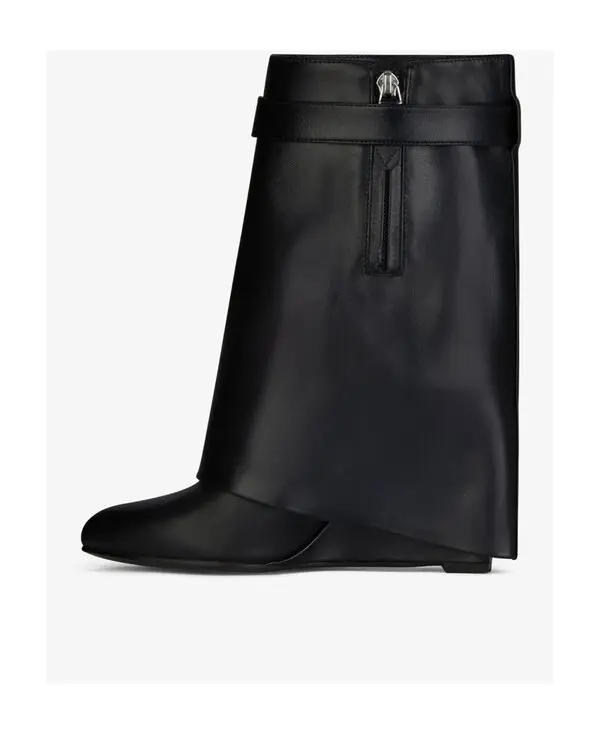 Givenchy Shark Lock Pointed Toe Wedge Boots