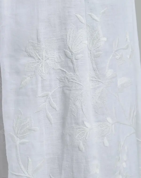 Eleventy Zipper Skirt With Floral Embroidery