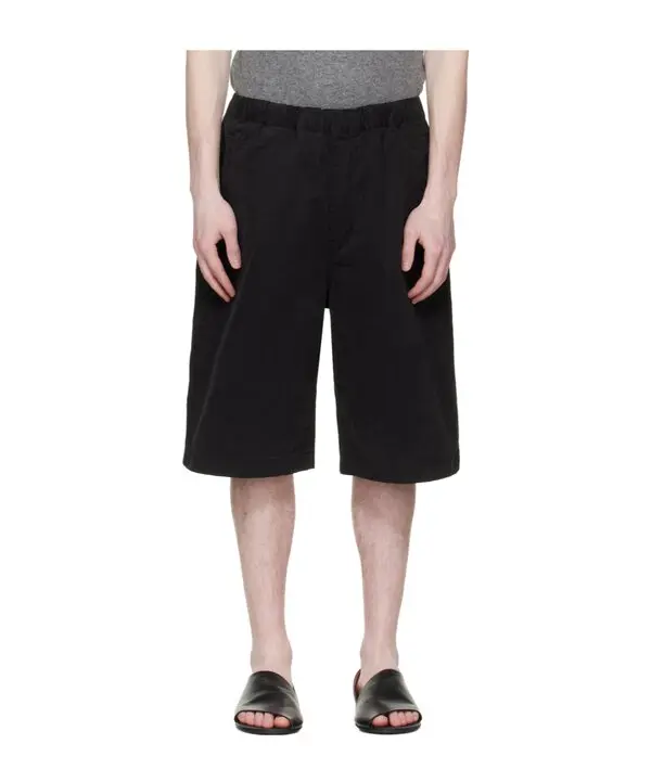 ENTIRE STUDIOS Elastic-waist Wide-leg Shorts - Black
