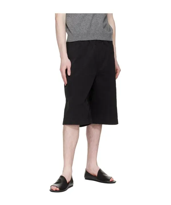 ENTIRE STUDIOS Elastic-waist Wide-leg Shorts - Black