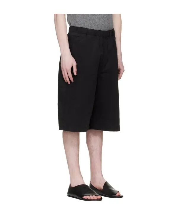 ENTIRE STUDIOS Elastic-waist Wide-leg Shorts - Black