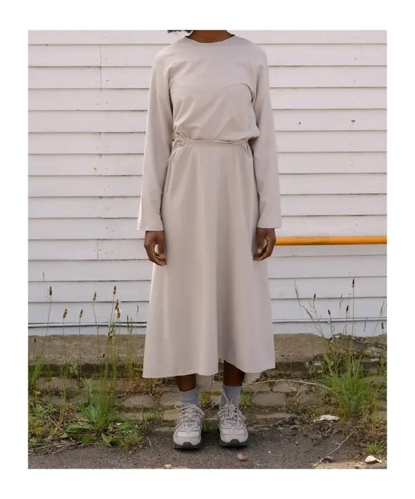 BASERANGE Long Sleeve Apron Dress