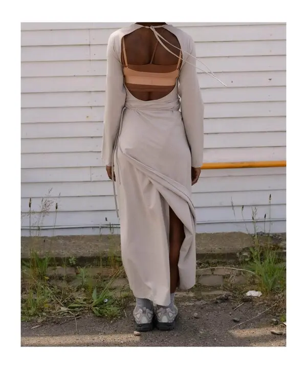 BASERANGE Long Sleeve Apron Dress