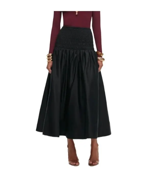 SELF-PORTRAIT Shirred-panel Maxi Skirt