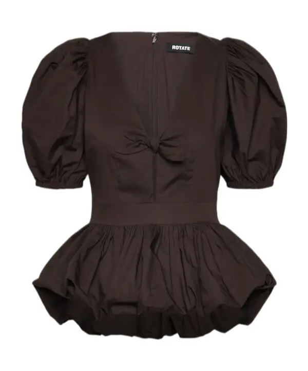 ROTATE BY BIRGER CHRISTENSEN Puff Sleeve Bow Detailed Bubble Top