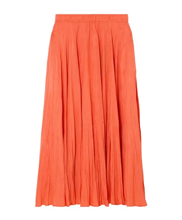 JOSEPH Sully Pleated Silk-habotai Midi Skirt - No