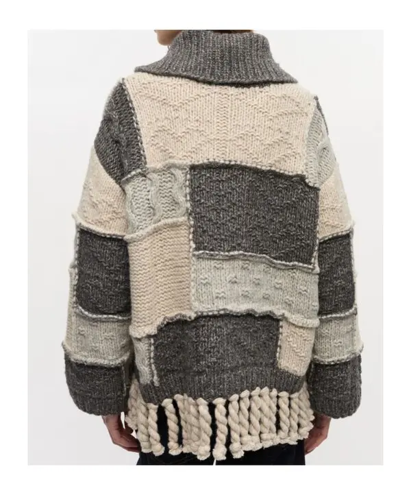 GANNI Patchwork Fringe Jumper