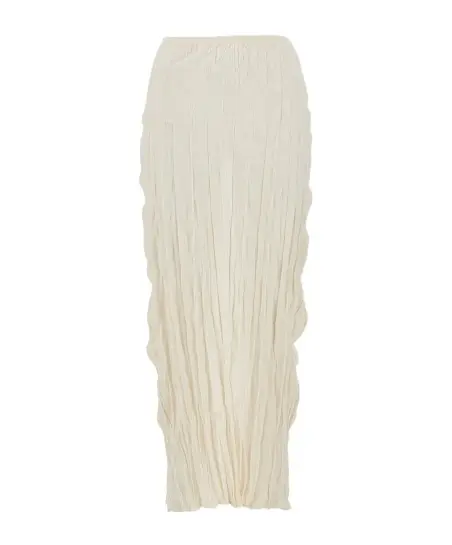 TOTEME Crinkled Midi Skirt - White