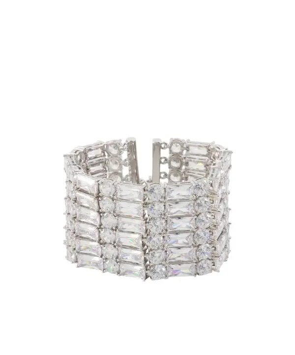 SELF-PORTRAIT Crystal Embellished Bracelet - White
