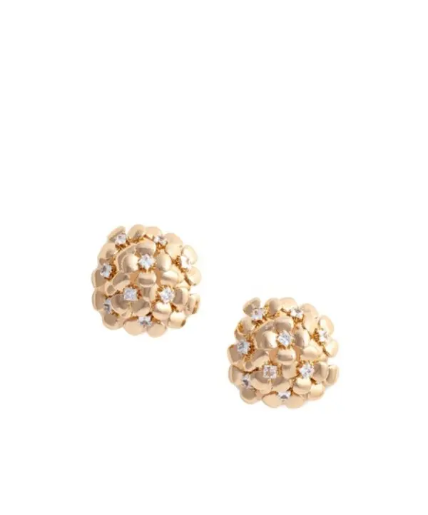 SELF-PORTRAIT Embellished Flower Earrings - Gold