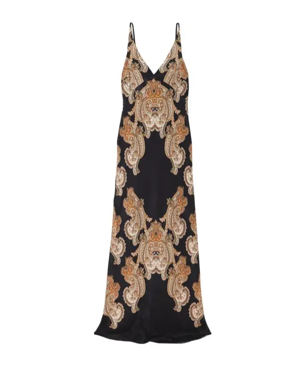 Veronica Beard Donelle Paisley-print Silk-blend Satin Maxi Dress - Multi