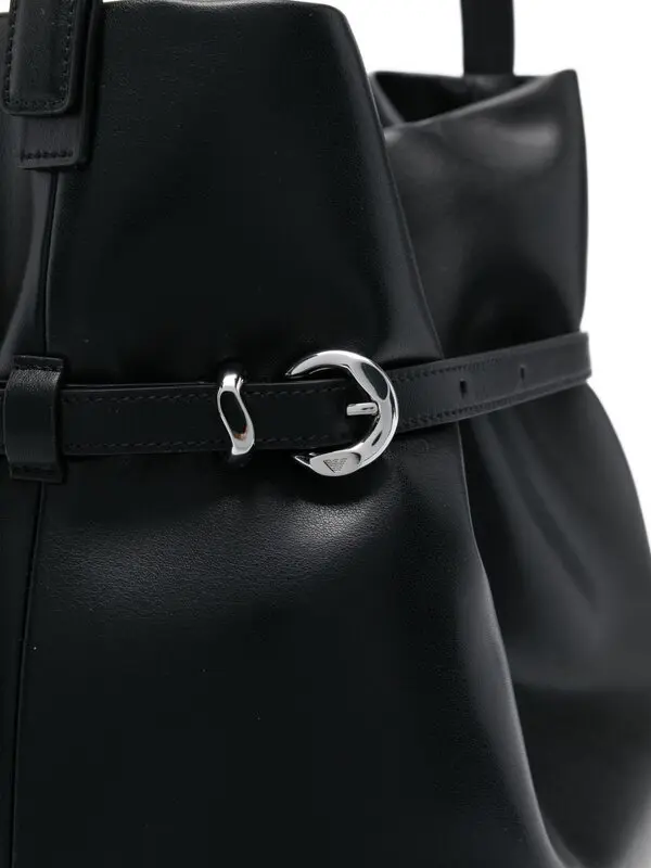 Emporio Armani Belted Hobo Shoulder Bag - Black