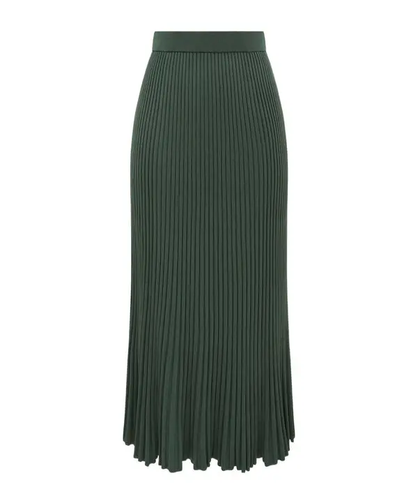 Zimmermann Pleated Ribbed Skirt - Green