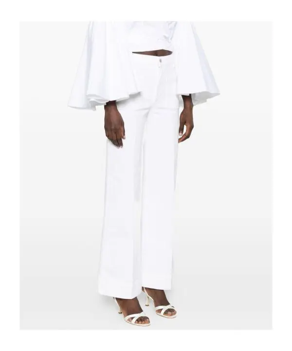 Victoria Beckham Belt Loop Straight Leg Jeans - White