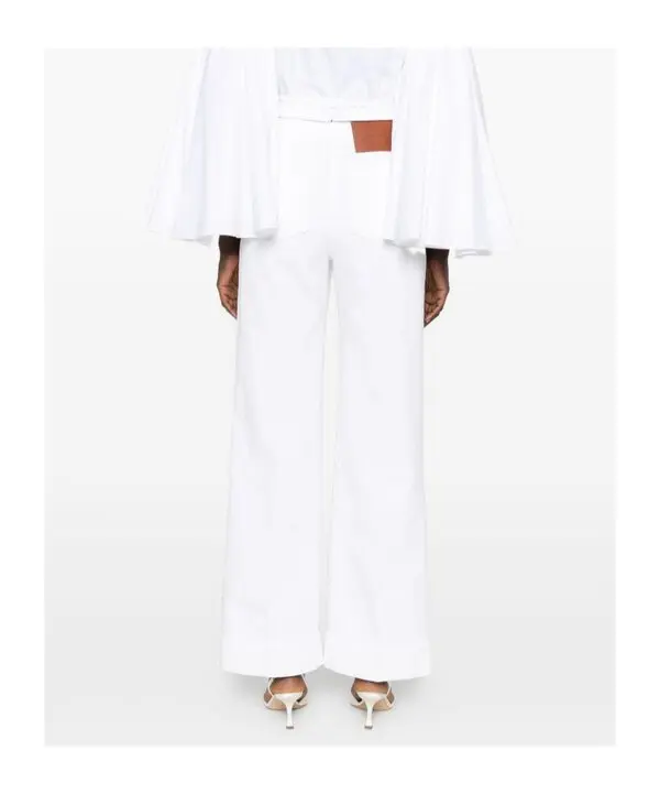 Victoria Beckham Belt Loop Straight Leg Jeans - White