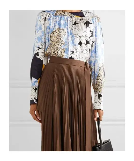 BY MALENE BIRGER Printed Satin Shirt With Long Sleeves
